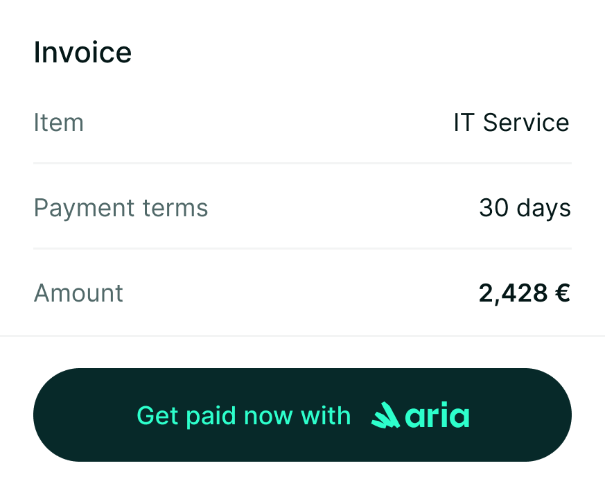 Invoice Financing - Aria